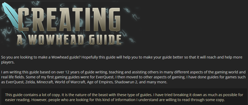 User Guide Spotlight: Create a Guide by Keldesh - Wowhead News