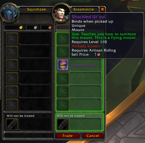 Shackled Ur'zul Mythic Argus Mount Now Tradeable While On Personal Loot ...