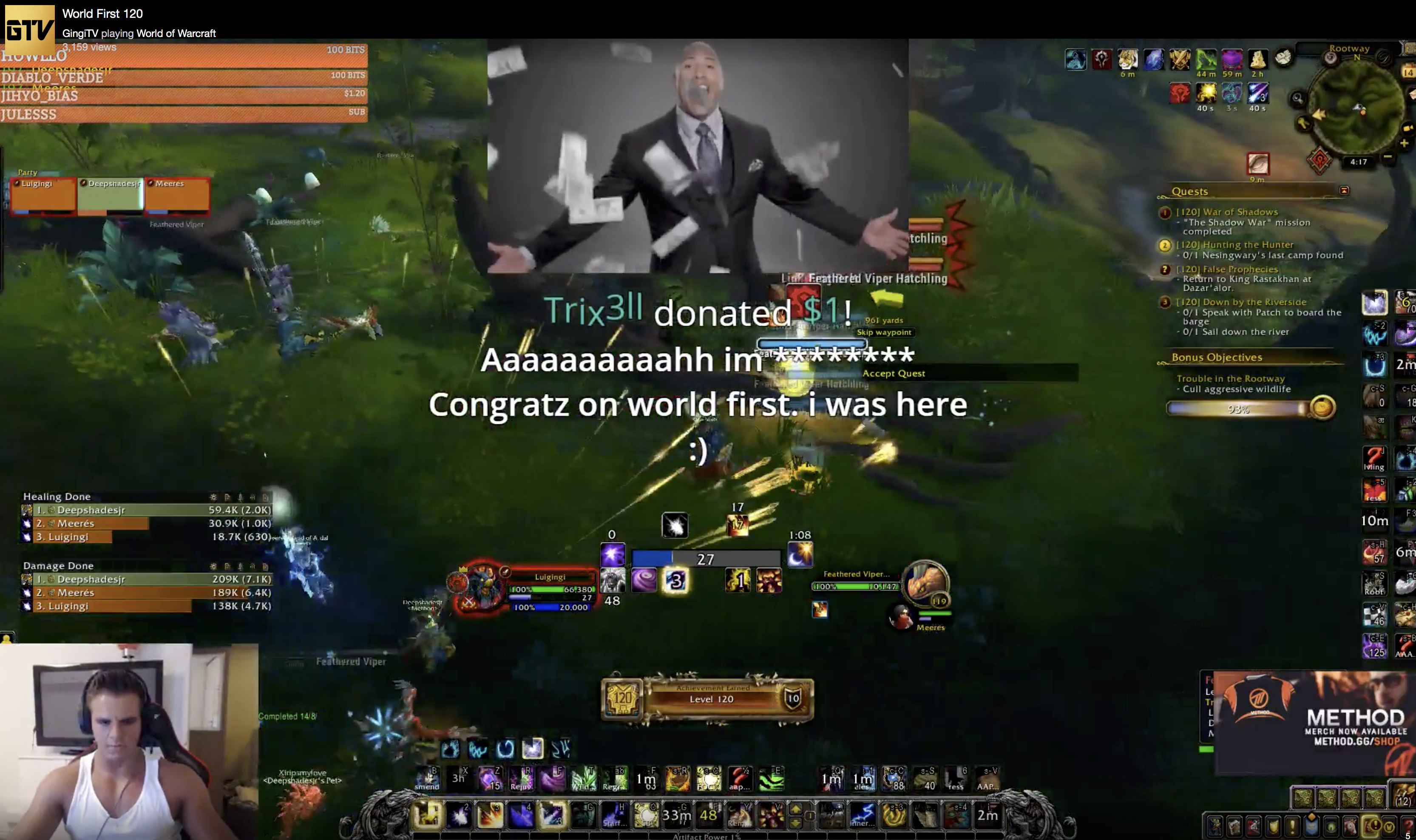 Gratulation Gingi - weltweit erster Level 120er in Battle for Azeroth ...