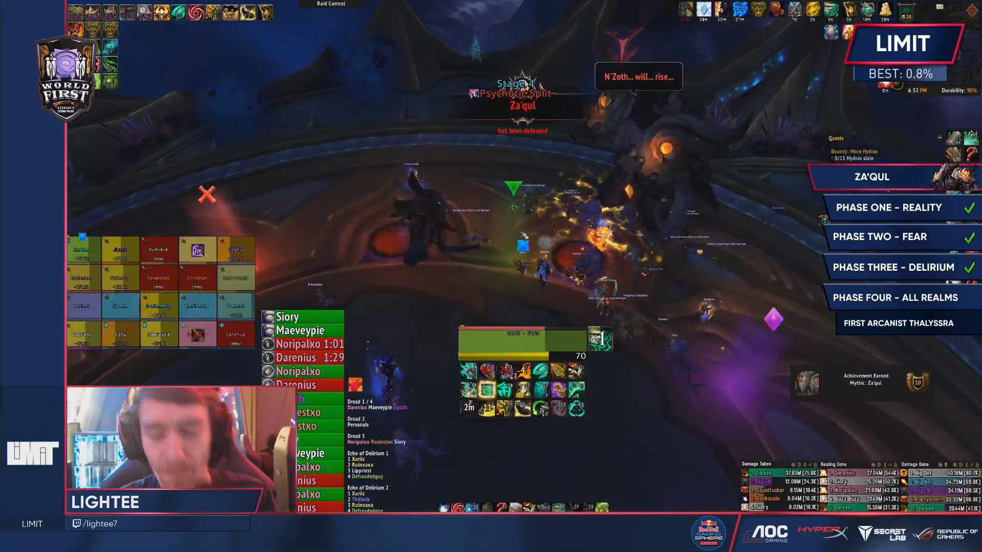 Limit Claims World First Mythic Za'qul - Wowhead News