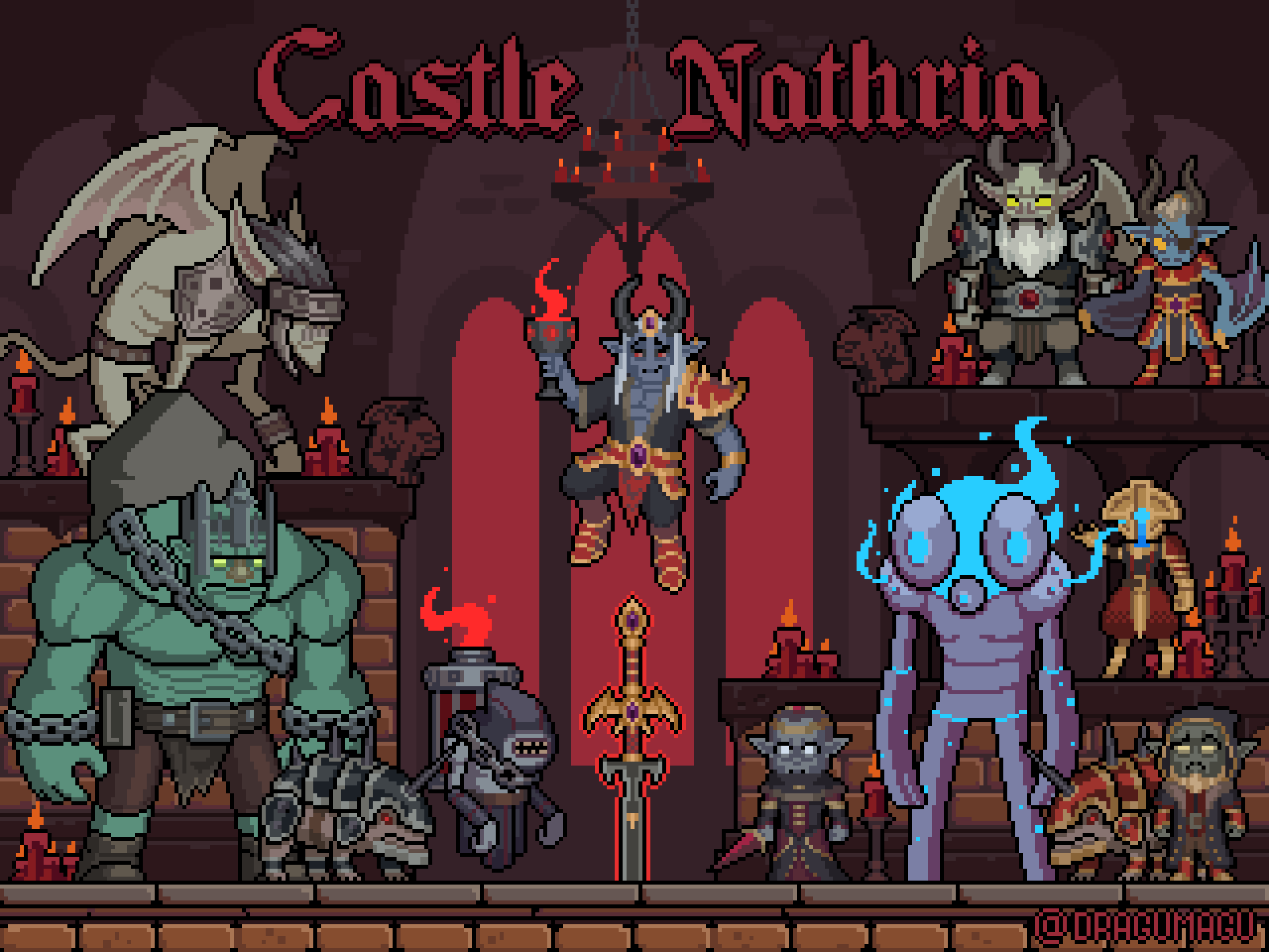 Lich King Bolvar and Castle Nathria Pixel Art by Dragumagu - Actualités ...