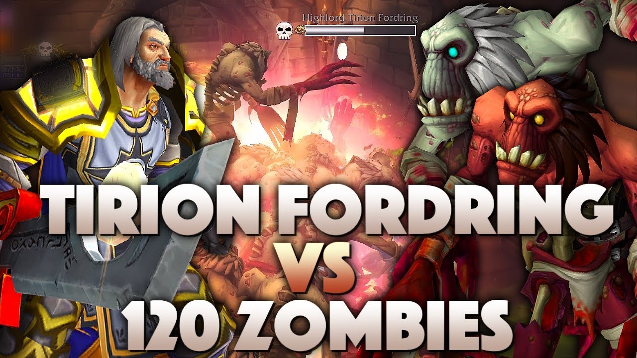 Tirion Fordring with Ashbringer vs 120 Zombies in the Shadowlands Pre ...
