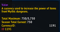 Valor Points Tooltip Updated with "Season Total Earned" - Wowhead News