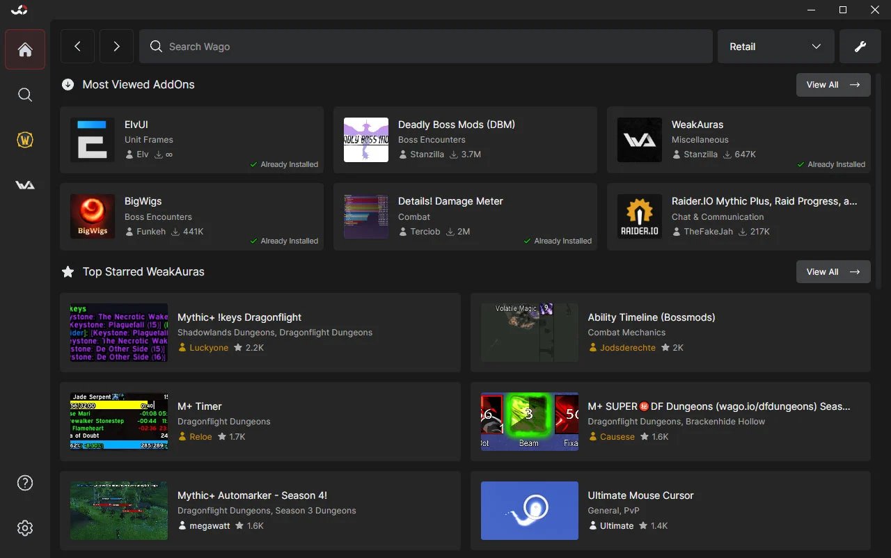 Wago App V2.0 - Now Supporting Retail, Cataclysm, and ElvUI - Wowhead News