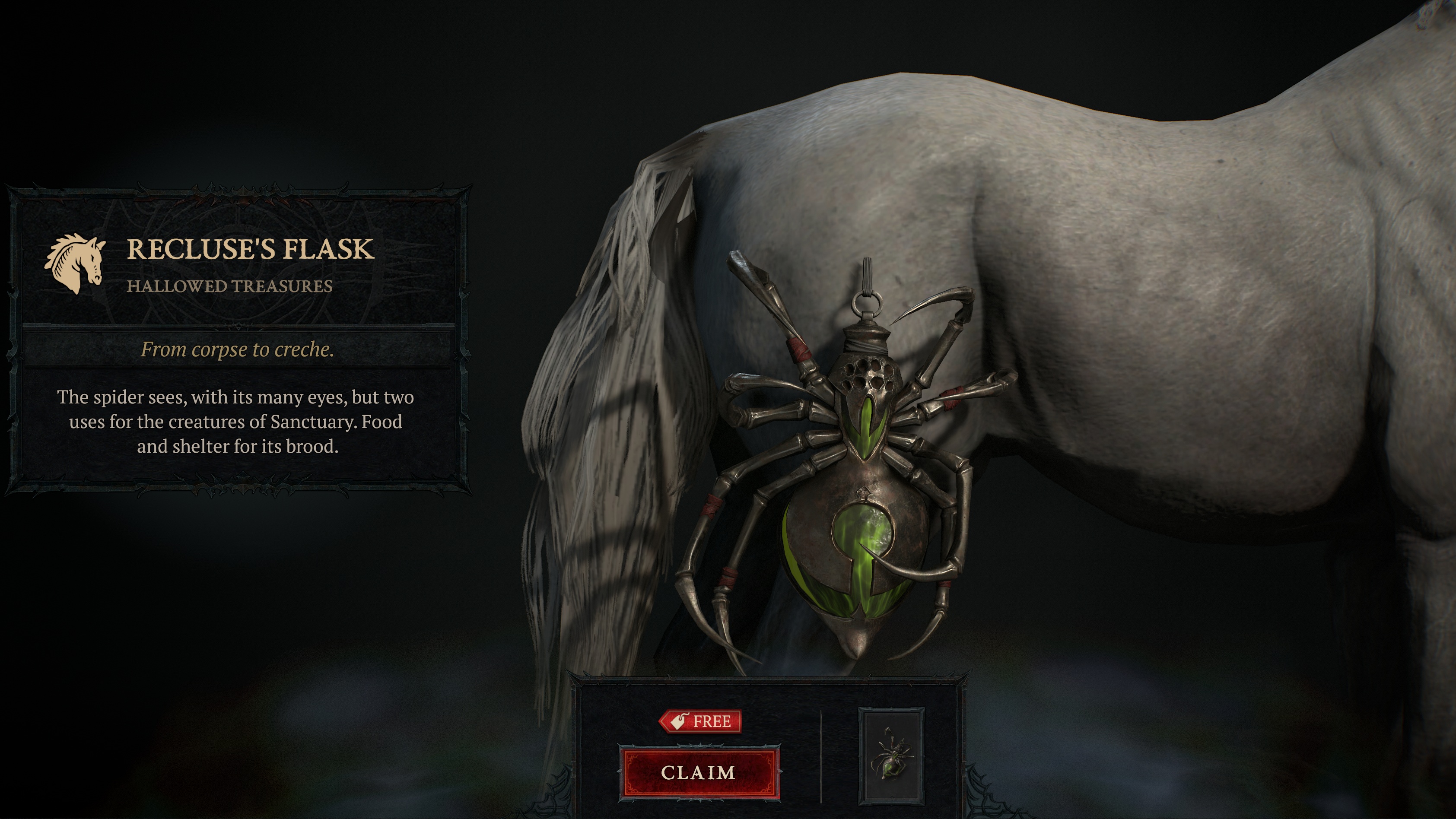 Recluse’s Flask Mount Trophy - Diablo 4 Meat or Treat Daily Login Reward October 31st - Wowhead News