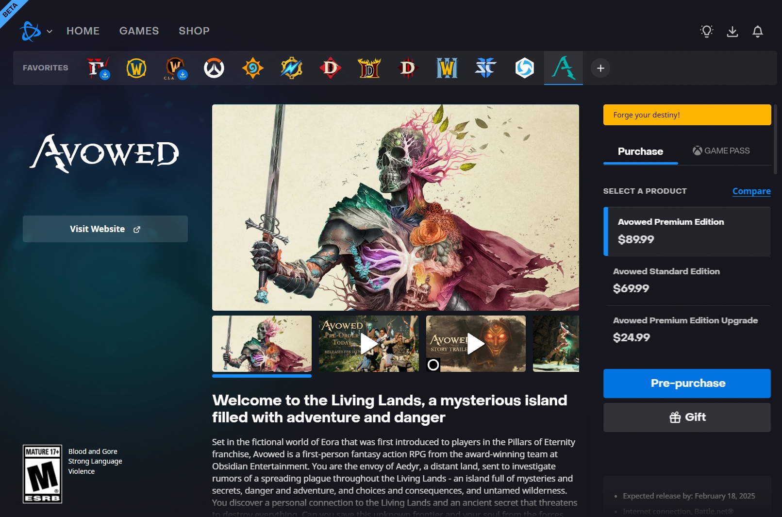 Avowed Available for Pre-Order on Battle.Net - Wowhead News
