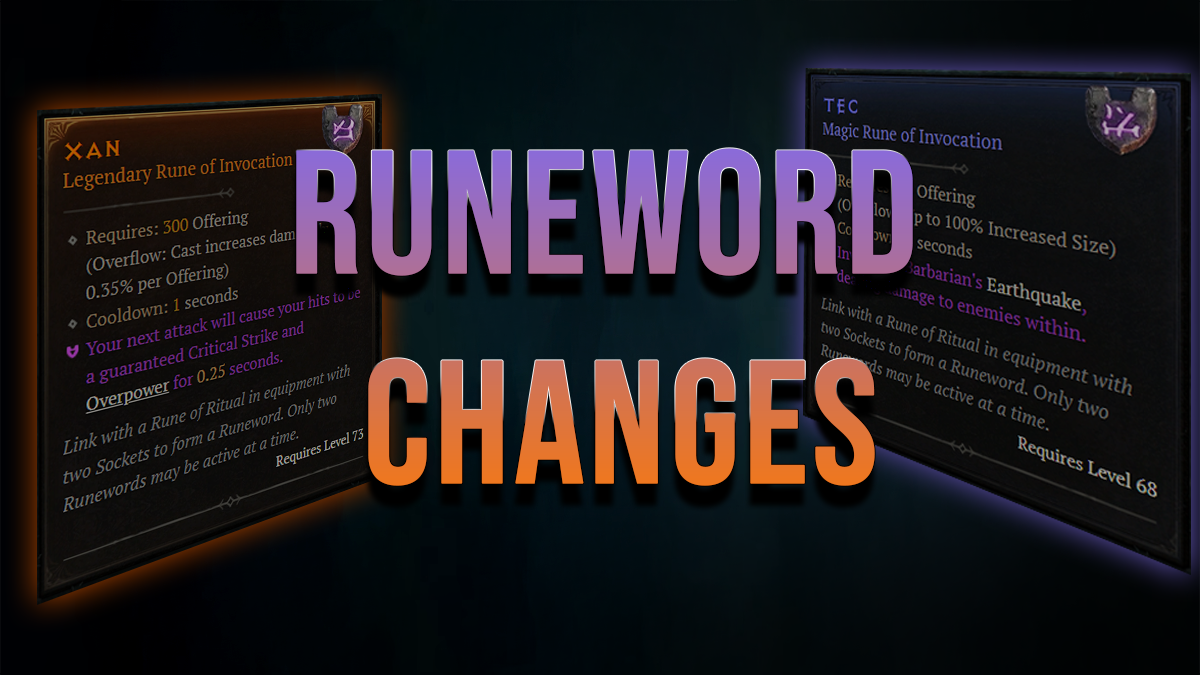 Last Minute Runeword Tuning Before Diablo 4 Season 8 Release - Wowhead News