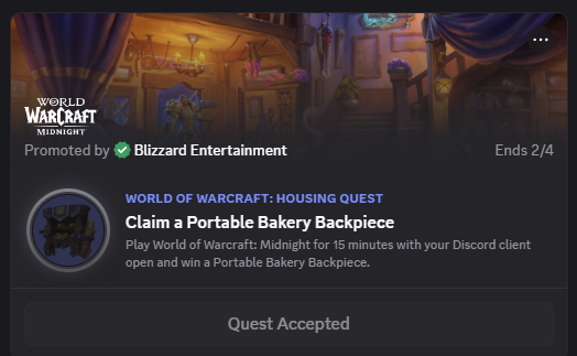 Play WoW for 15 Minutes to Earn the Portable Bakery Backpiece via ...