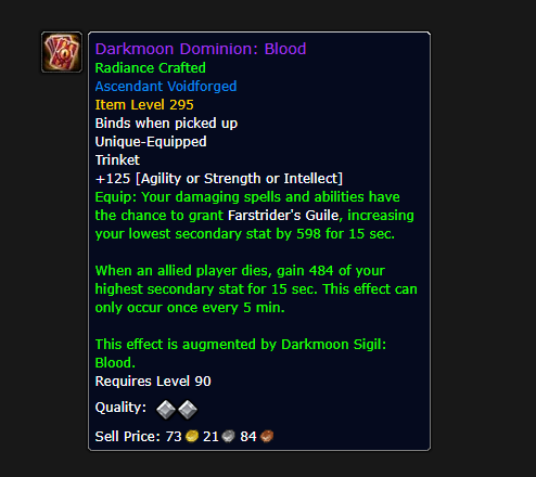 Darkmoon Trinket Discovered to Be Very Powerful by Adjusting Gear ...