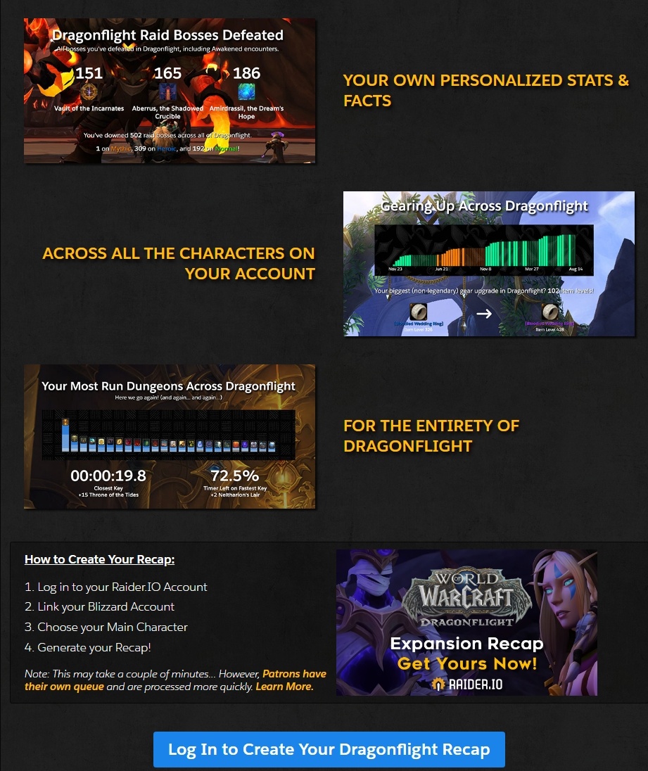 Create Personalized Dragonflight Expansion Recaps with Raider.IO ...
