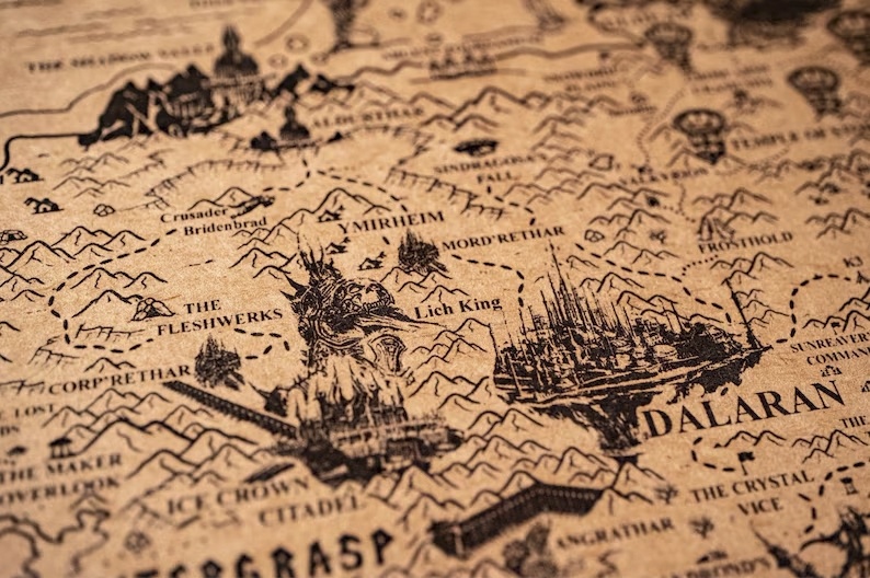 Very Talented Bear Produces Beautifully Detailed Map of Azeroth ...