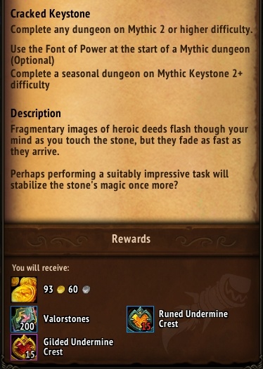 More Gilded Crests from Delves - New Mythic+ Intro Quest from Tier 11 ...