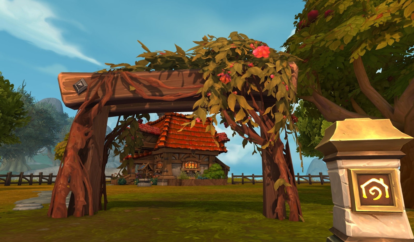 Pérgola arathi cubierta de vegetación - Objeto - World of Warcraft