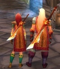 Why are two handed weapons so puny on Blood elf females, and quite ...