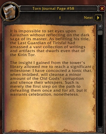 JournalPage - Gallery - Classic World of Warcraft