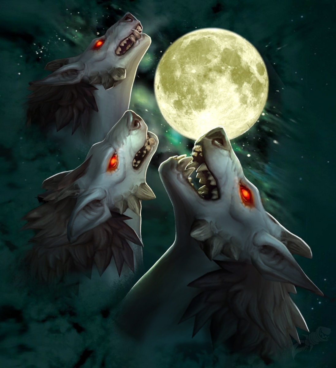 Anime Wolves Fighting For Alpha